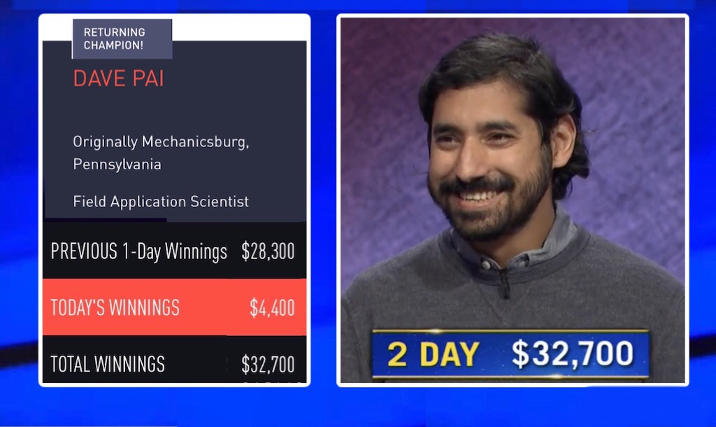 Cumberland Valley graduate Dave Pai wins Final Jeopardy and 2-day total ...