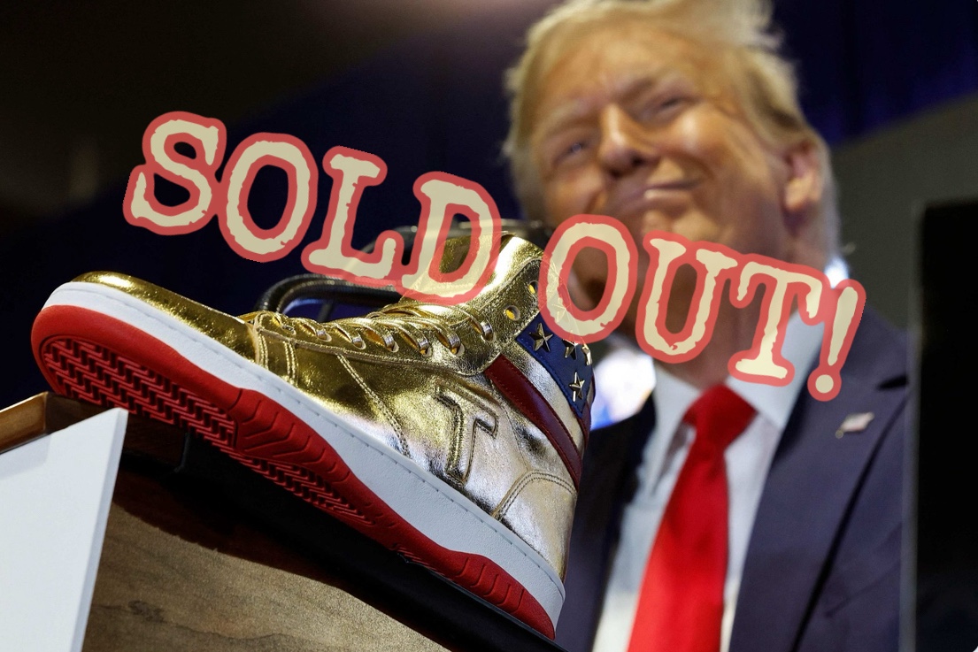 Trump’s golden sneakers sold out, now being auctioned on eBay for $6k ...