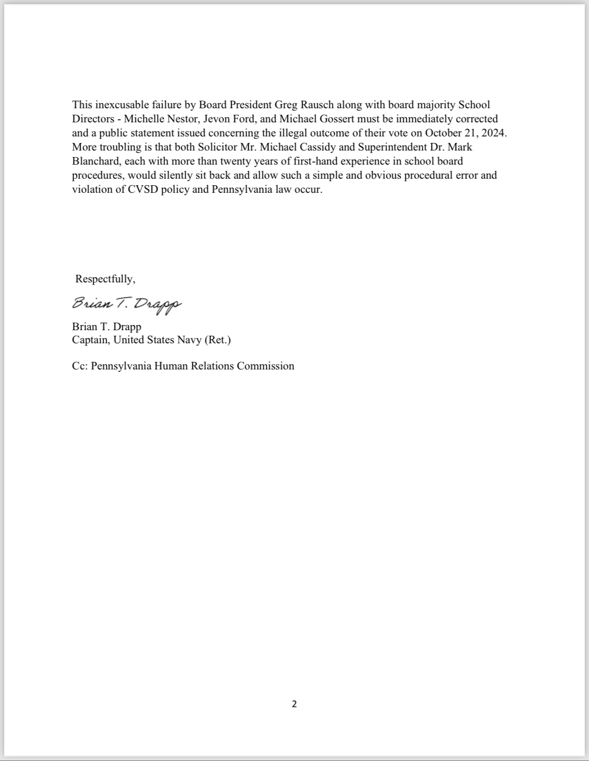 Letter: CV school board illegally ratified contract for cheerleading ...